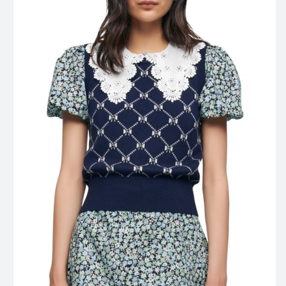 Maje | Sweaters | Holiday Special Maje Milia Ribbon Printed Vest | Poshmark